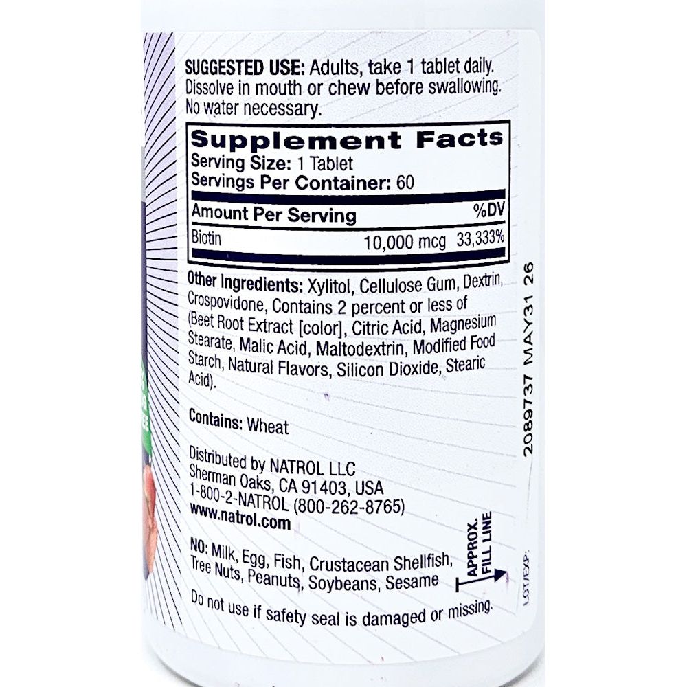 Biotin | 10,000 mcg | Dissolvable Tablets - Hargraves Online Healthcare