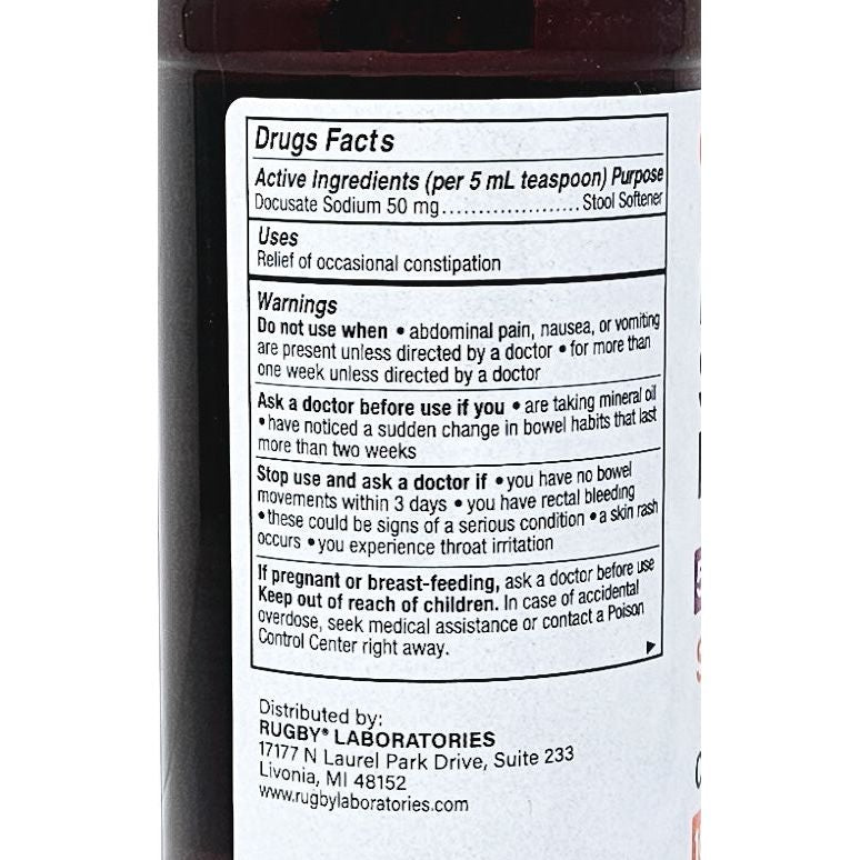 Docusate Sodium | Liquid | Cherry Flavor - Hargraves Online Healthcare