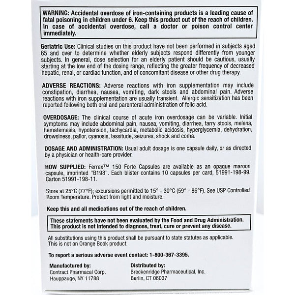 Ferrex 150 | Forte Capsules | Unit Dose Box - Hargraves Online Healthcare