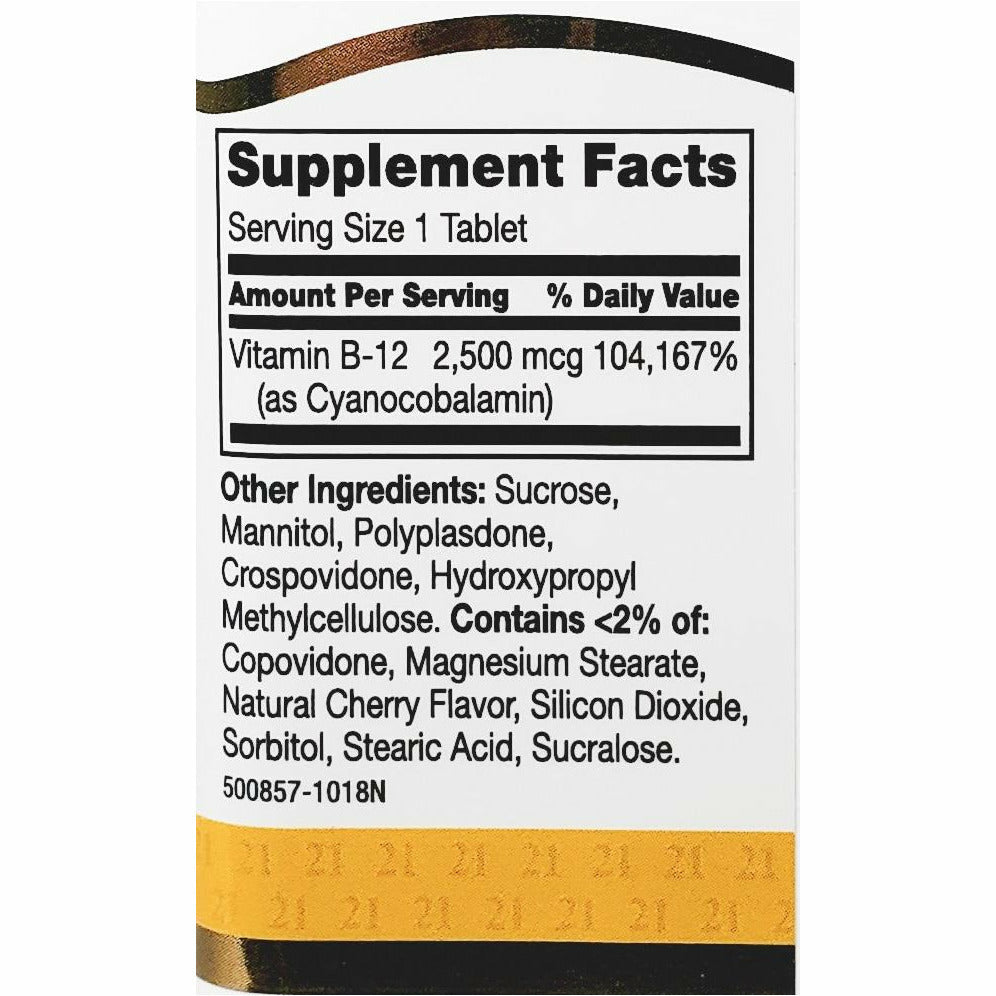 Vitamin B12 2500 mcg (Quick Dissolve) 110 Sublingual Tablets by 21st C ...