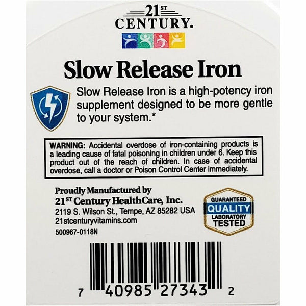 Slow Release Iron, 45 mg 60 Tablets by 21st Century - Hargraves Online ...
