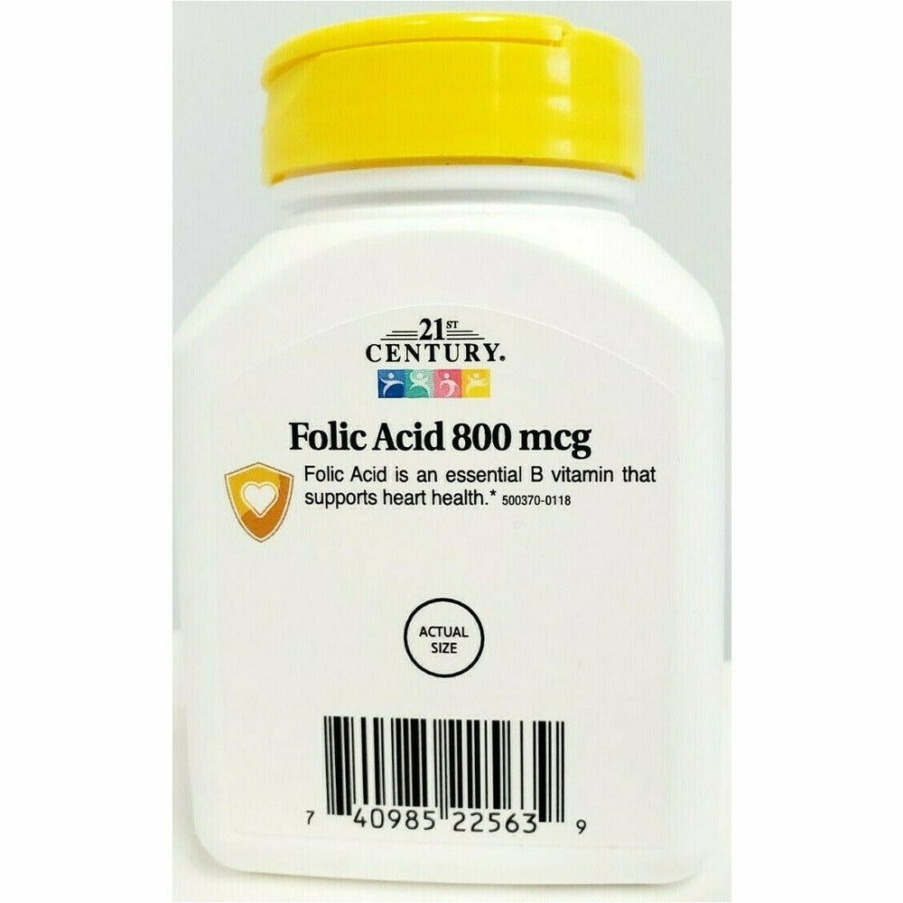 Folic Acid, 800 mcg 180 Tablets by 21st Century - Hargraves Online ...