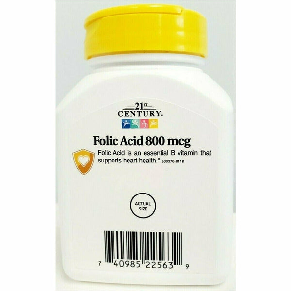 Folic Acid, 800 mcg 180 Tablets by 21st Century - Hargraves Online ...