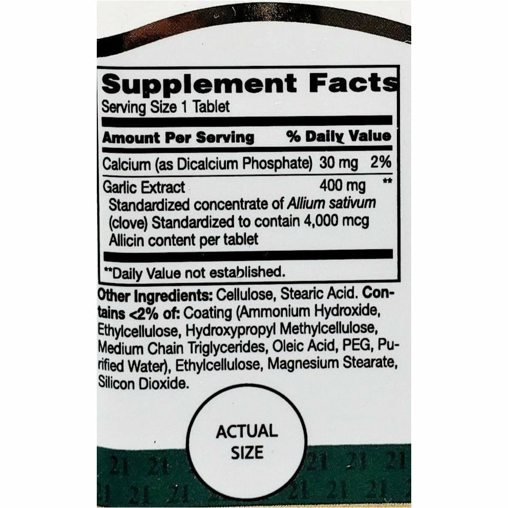 Garlic Extract 400 mg 60 Tablets by 21st Century - Hargraves Online ...