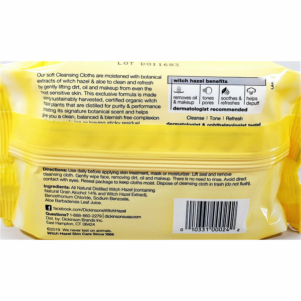 Dickinson's Original | Witch Hazel | Daily Cleansing Cloths with Aloe ...