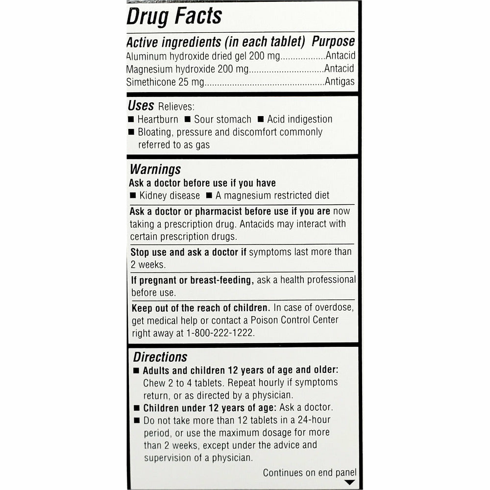 Gelusil Antacid / Anti-Gas (Cool Mint Flavor), 100 Chewable Tablets ...