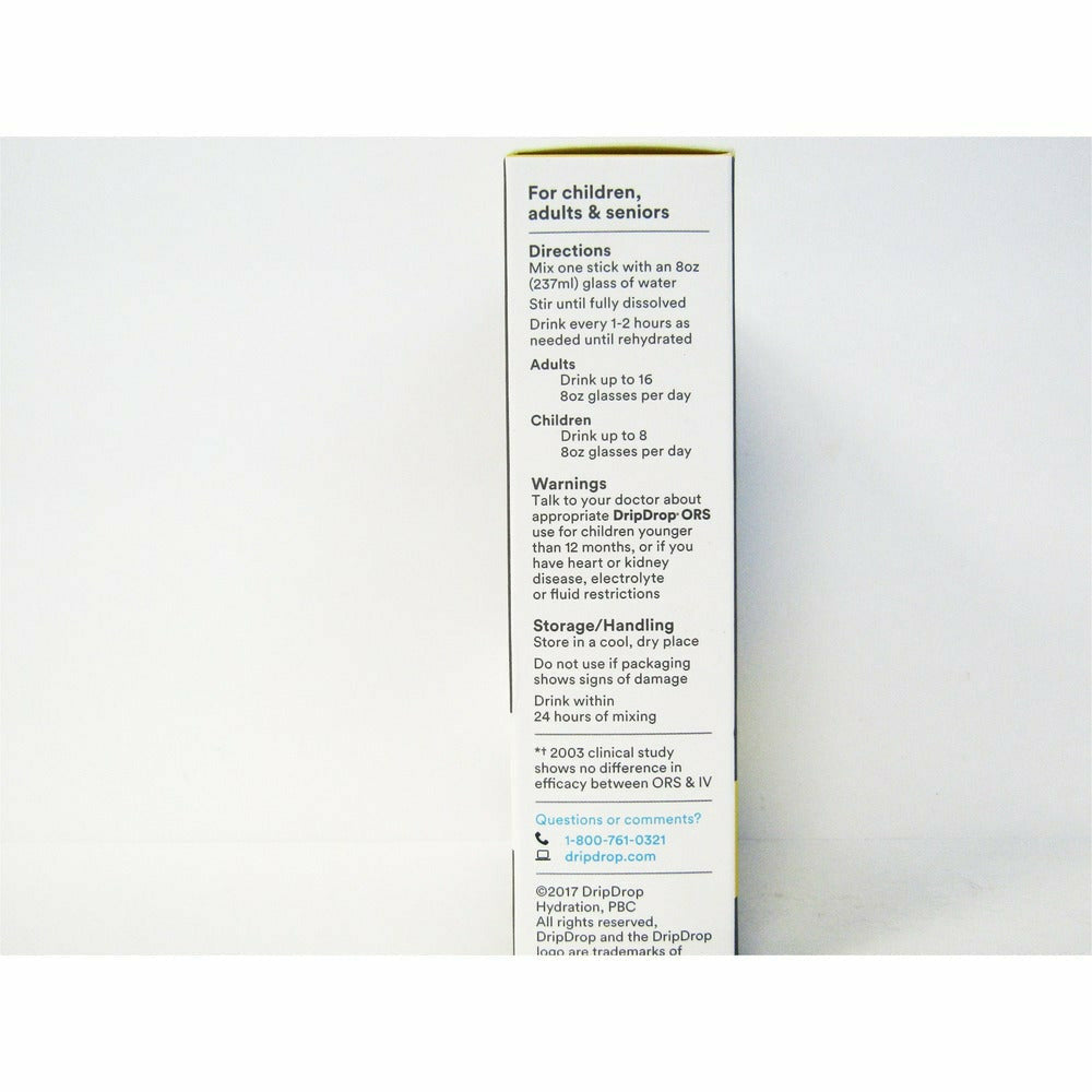 Drip Drop Electrolyte Powder | Lemon Flavor | Dehydration Relief ...
