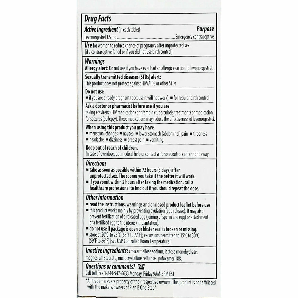 Levonorgestrel | Emergency Contraceptive - Hargraves Online Healthcare