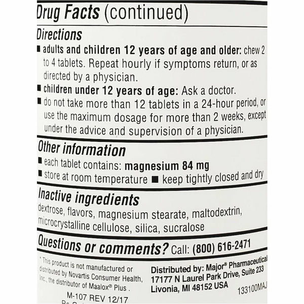Mintox Plus Tabs, by Major 100 Tablets (Lemon Mint Flavor) - Hargraves ...