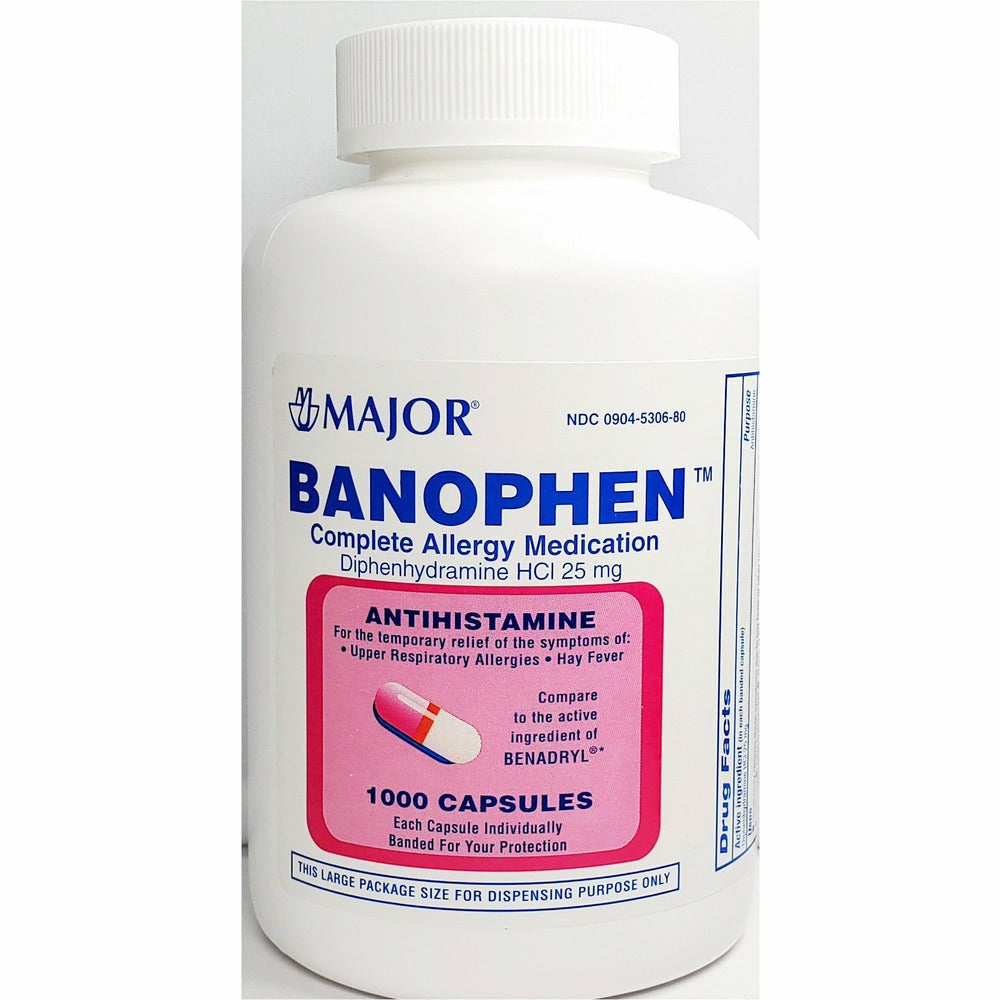 Banophen | Allergy Medication | 1000 Capsules - Hargraves Online Healthcare