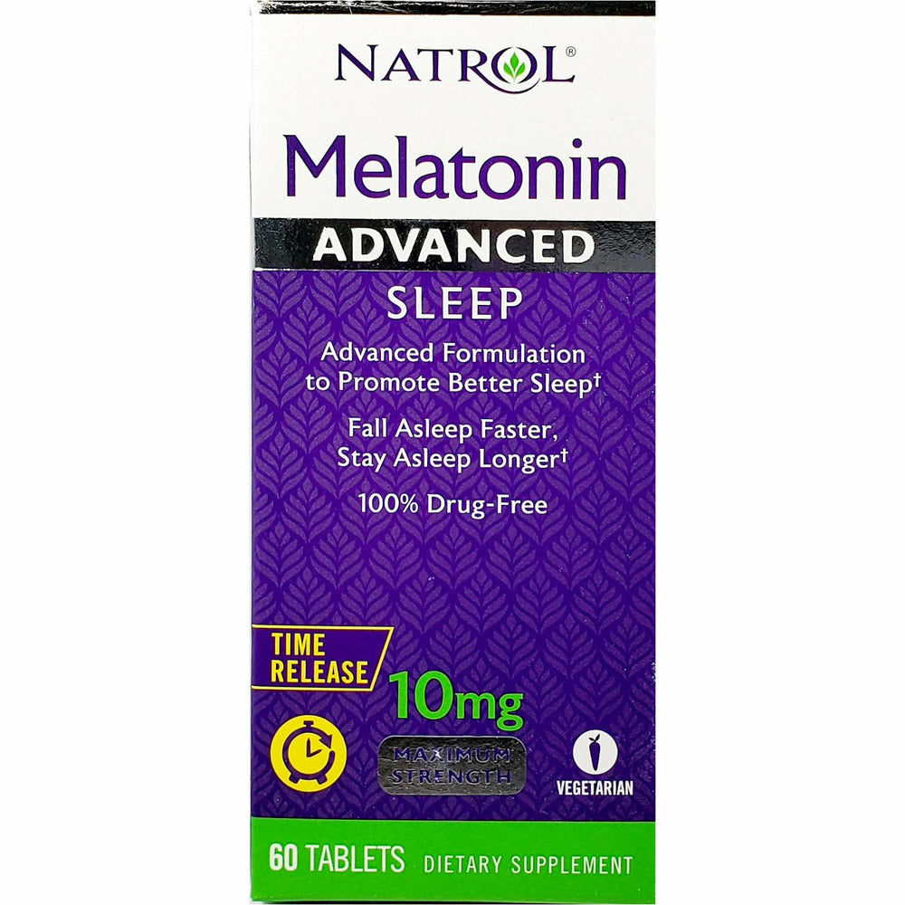 Melatonin 10 mg Advanced Sleep (Time Release) 60 Tablets by Natrol - Hargraves Online Healthcare