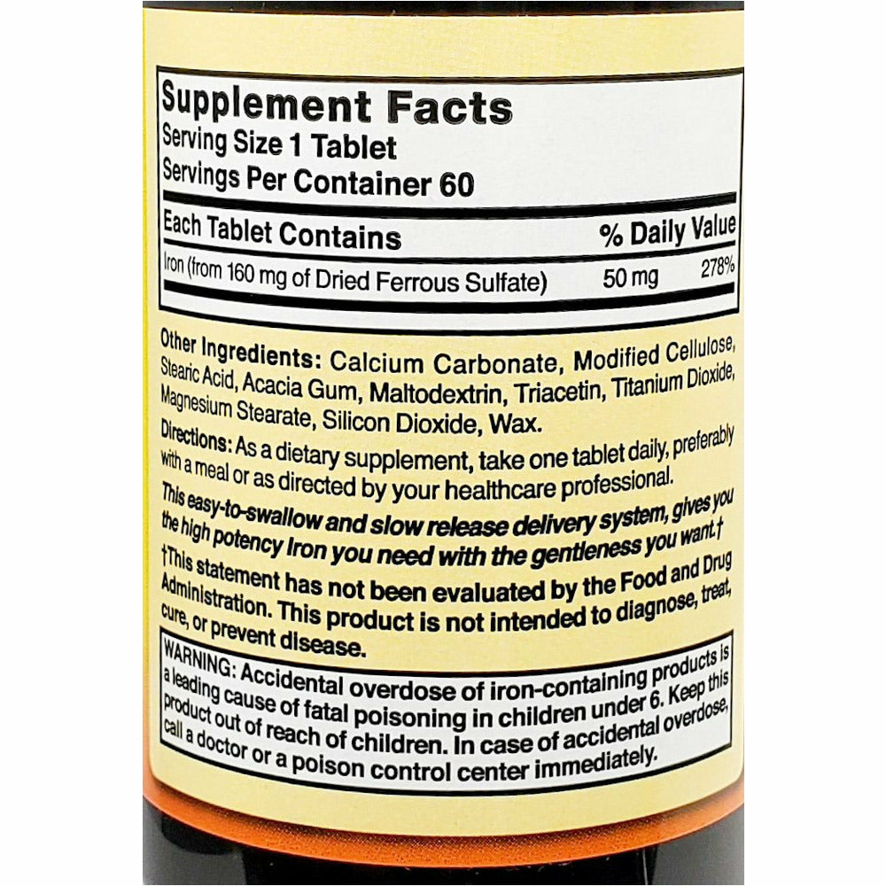 Slow Iron | 50 mg | Natures Blend – Hargraves Online Healthcare