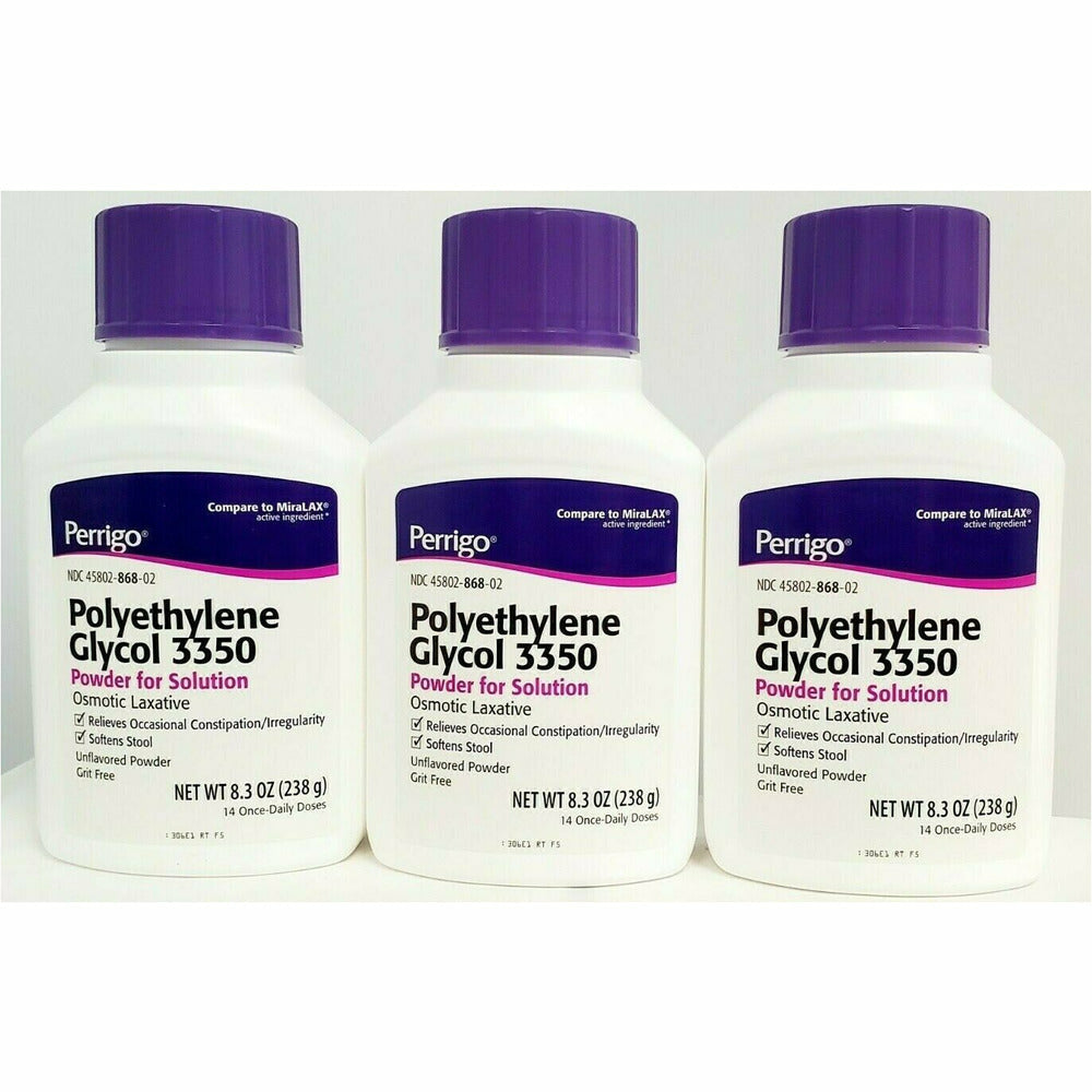Polyethylene Glycol 3350, 8.3 oz each (1 or 3 Pack) by Perrigo ...