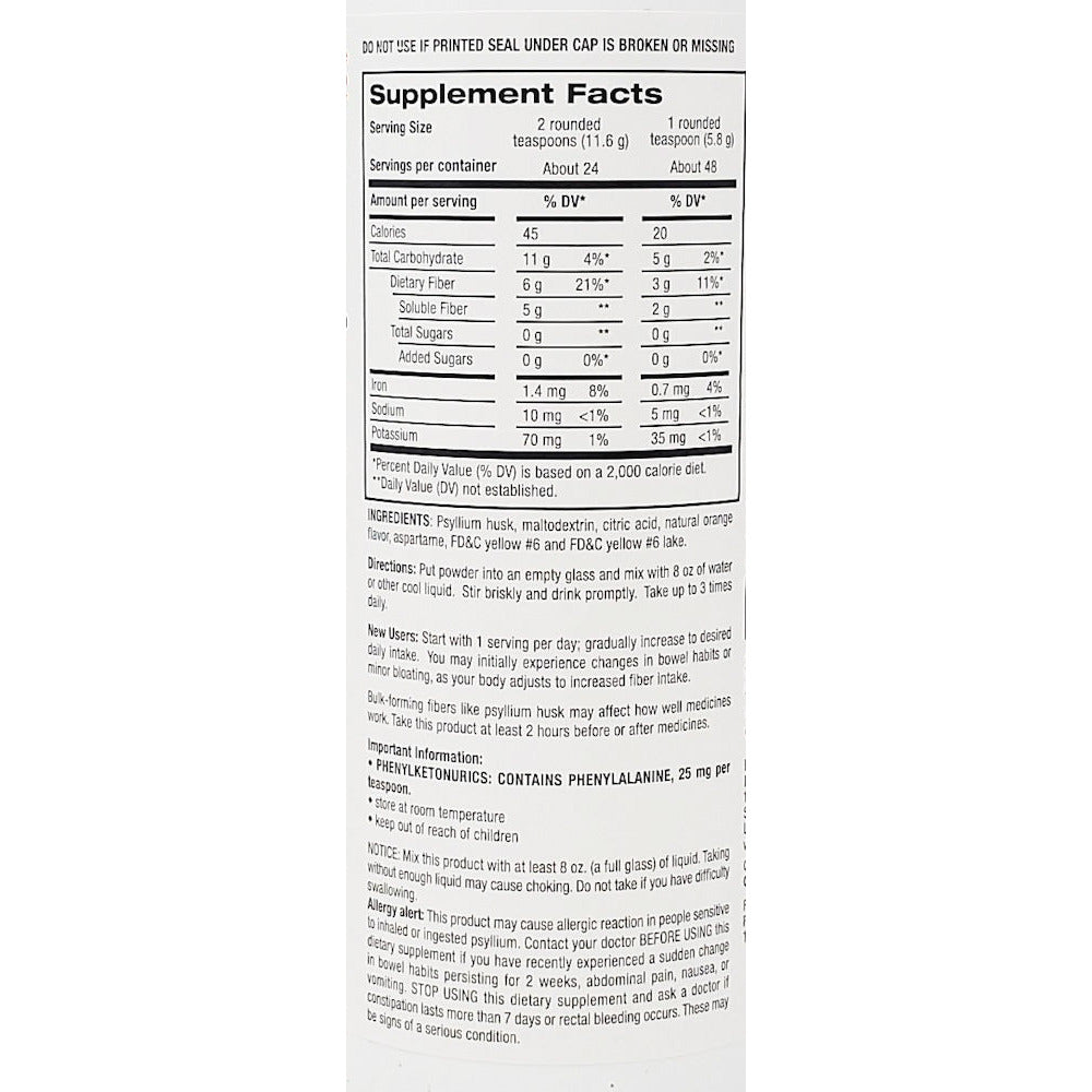 Natural Psyllium Husk | Sugar Free | Orange Smooth - Hargraves Online ...