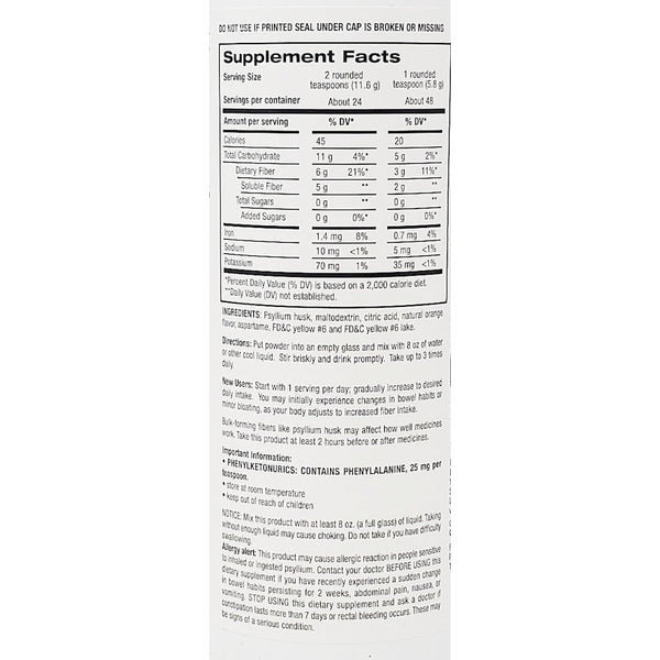 Natural Psyllium Husk | Sugar Free | Orange Smooth - Hargraves Online ...