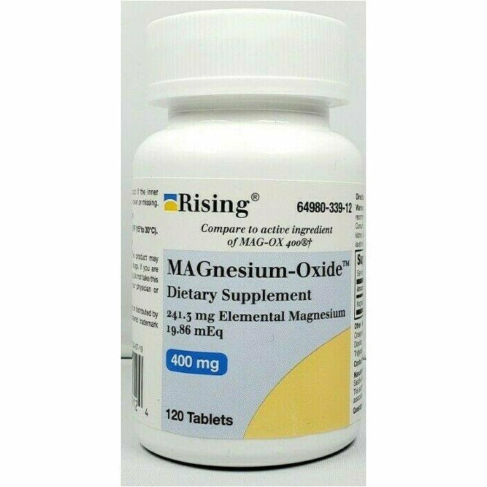 Magnesium Oxide, 400 mg 120 Tablets by Rising - Hargraves Online Healthcare