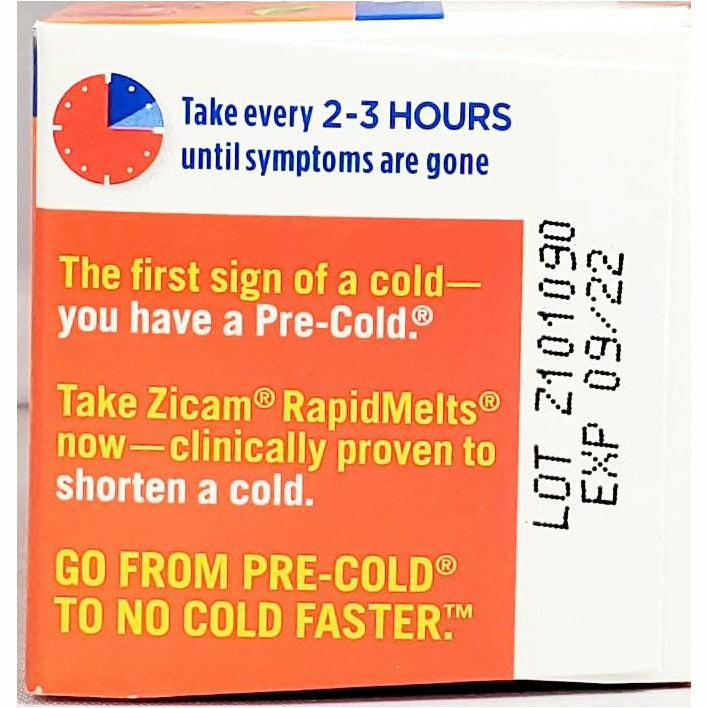 Zicam Cold Remedy Rapidmelts, 25 Quick Dissolve Tablets (Cherry Flavor ...