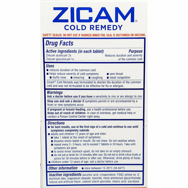 Zicam | Cold Remedy | Ultra Rapid melts - Hargraves Online Healthcare